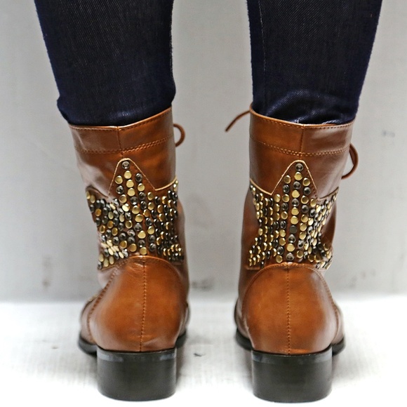 Shoes | New Metal Studded Lace Up Midcalf Combat Boots | Poshmark